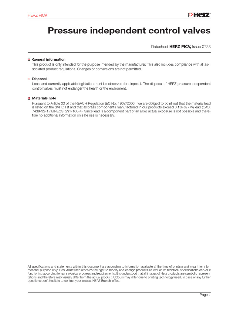 DS Herz 4006 4406 DZR Picv 0723 | PDF | Valve | Mechanical Engineering