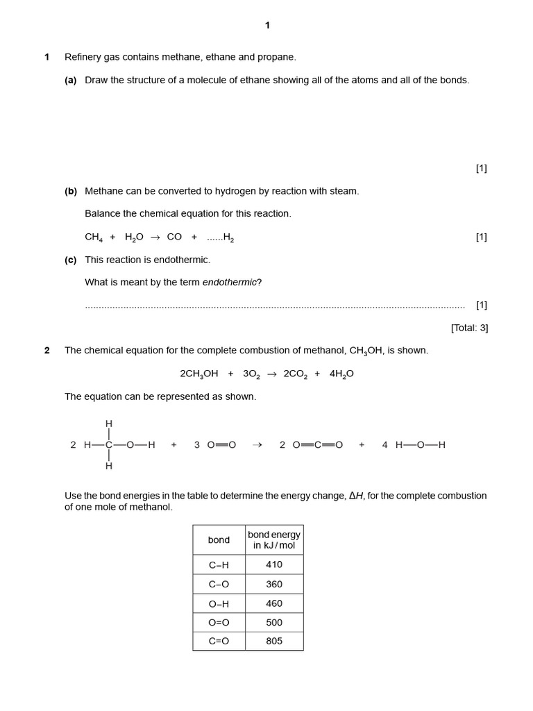 Chemical Energetics 2 | PDF | Chemical Reactions | Methane