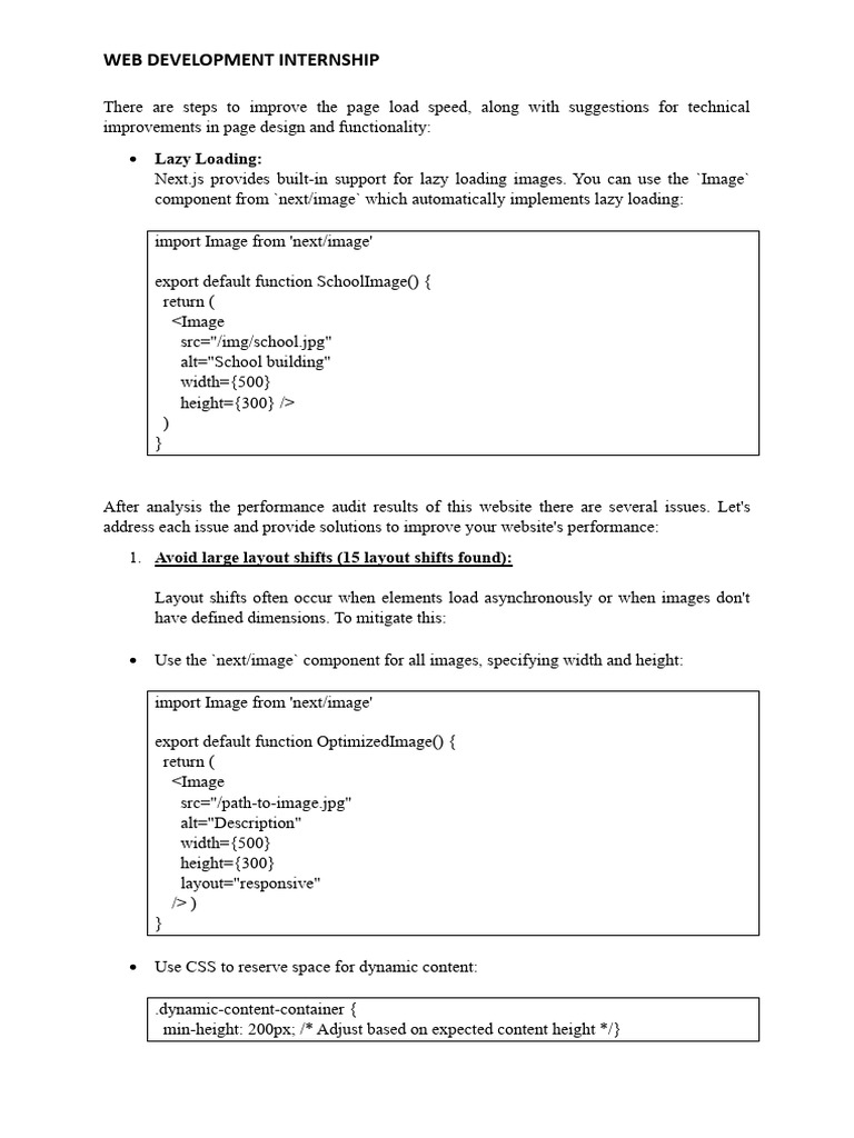 Optimize Web Performance with Next.js | PDF | Page Layout | Java Script