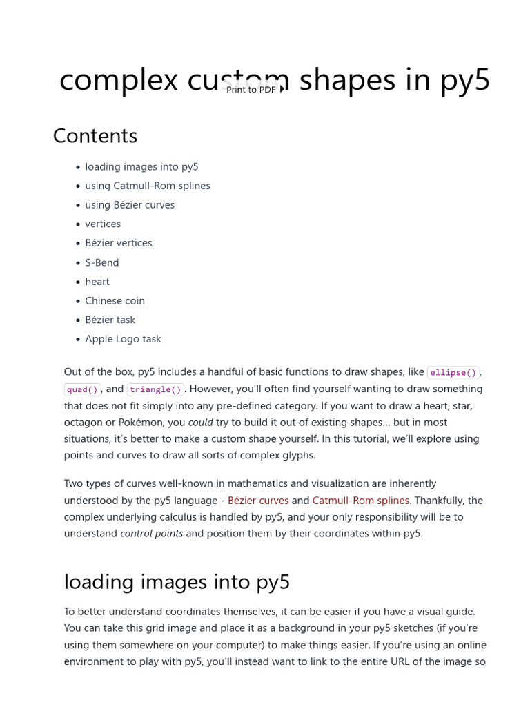 complex custom shapes in py5 — py5 documentation | PDF