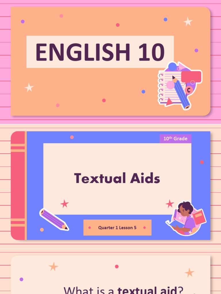 English 10 - Quarter 1 - Lesson 5 - Textual Aids | PDF | Chart