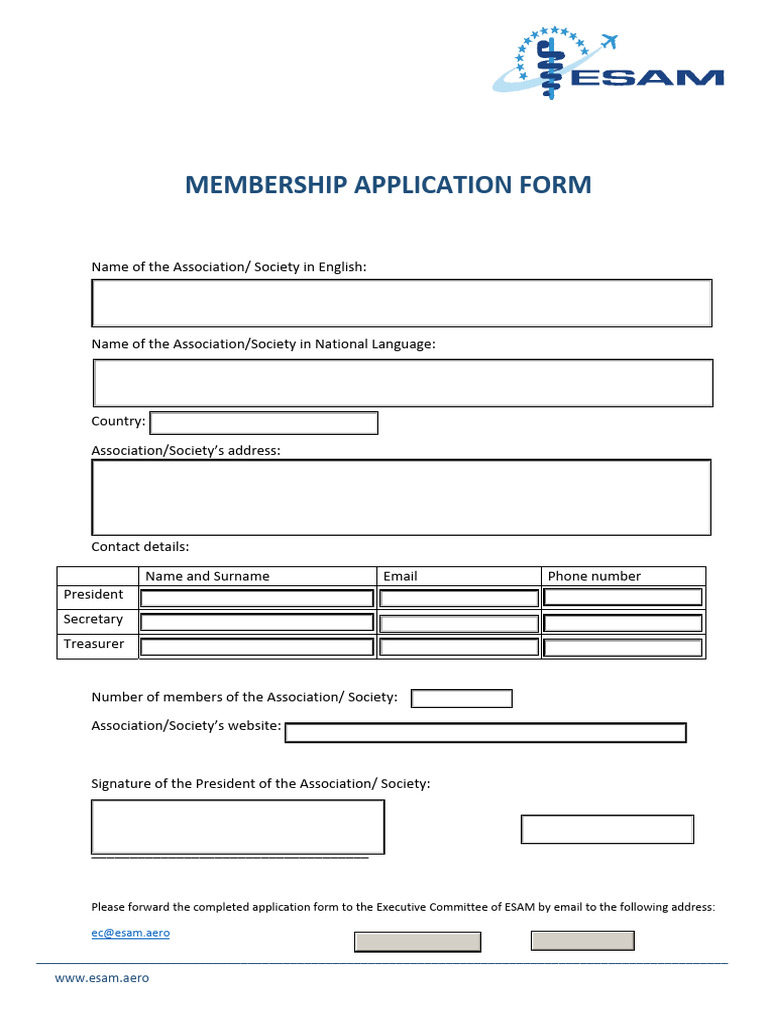 ESAM Membership Application | PDF
