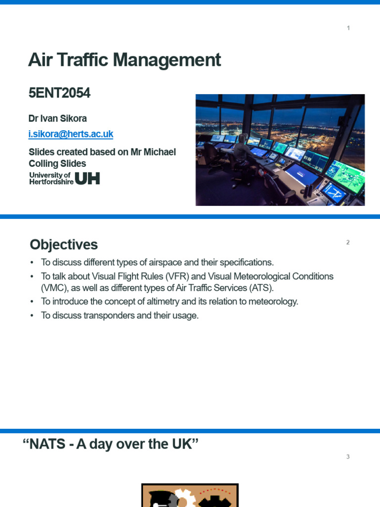 5ENT2054 - LECTURE - (Slides) 3. Air Traffic Management - NOTES ...