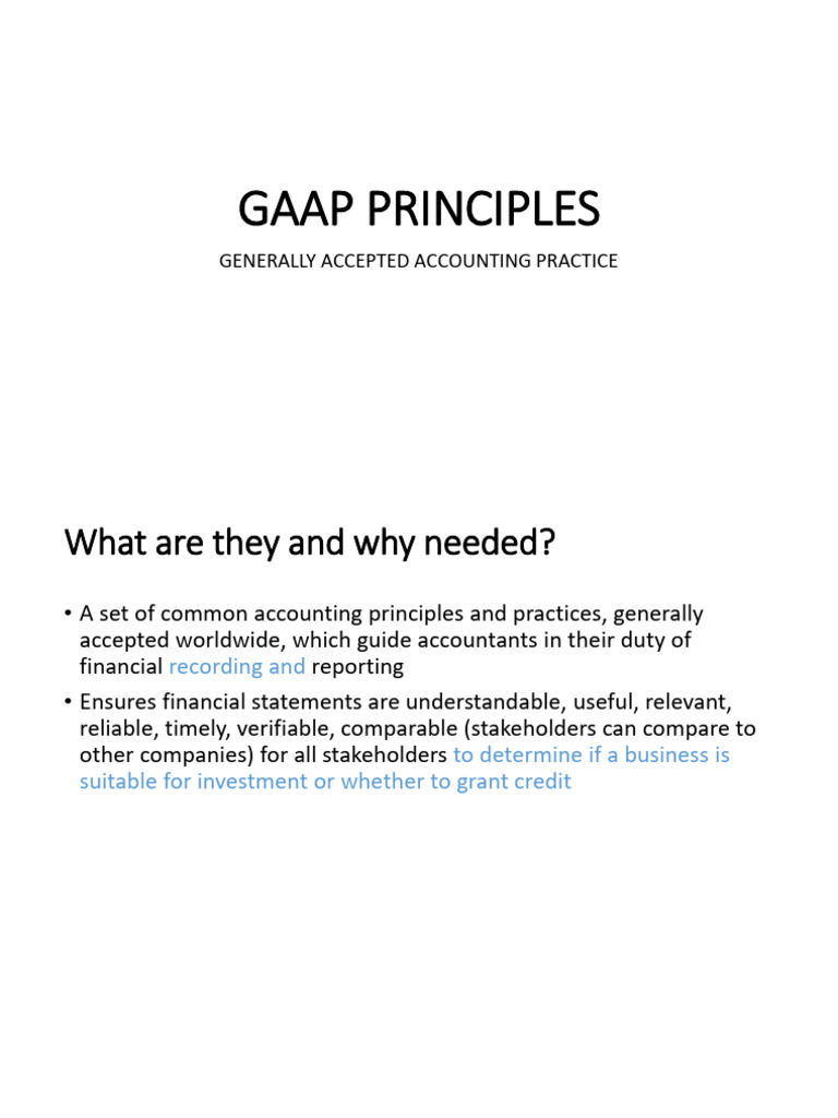 GAAP PRINCIPLES | PDF | Financial Statement | Expense