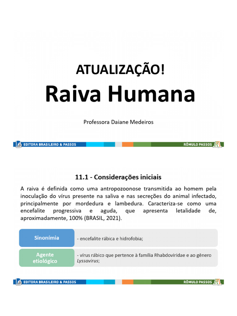 53.1 - Raiva Humana | PDF | Raiva | Vírus