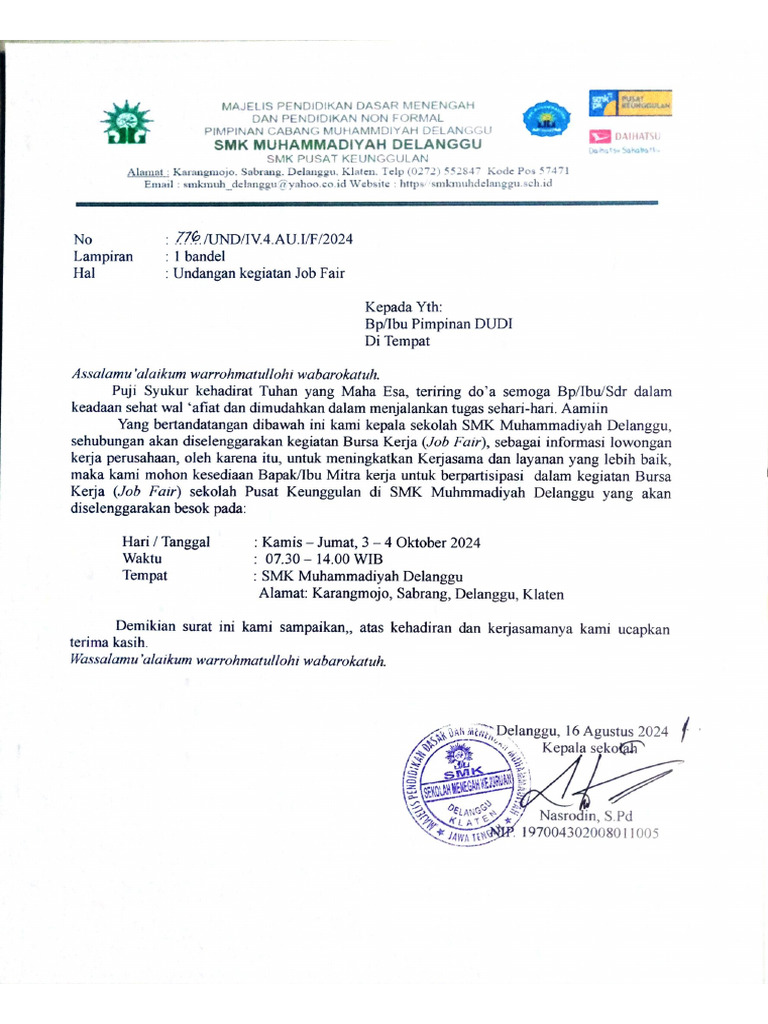 Undangan Job Fair | PDF