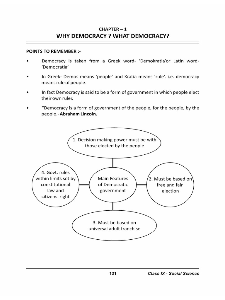 Class 9 SST Civics Notes Chapt (Why Democr.) | PDF