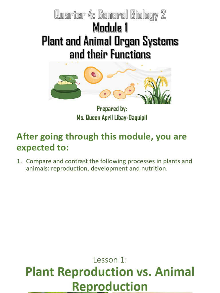Quarter 4 Module 1 GEN BIO 2 | PDF | Reproduction | Flowers