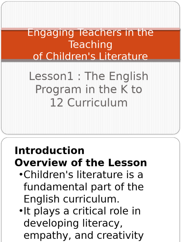 Engaging Teachers in the Teaching Literature (2) | PDF | Learning ...