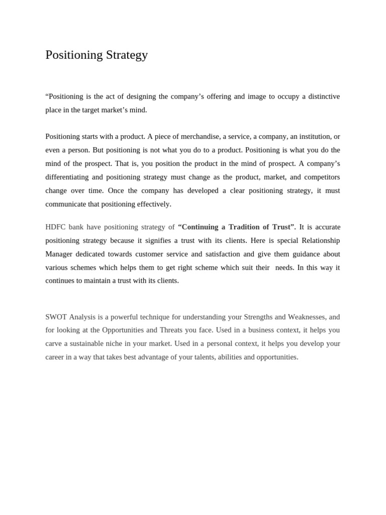 hdfc_bank | PDF | Swot Analysis | Business