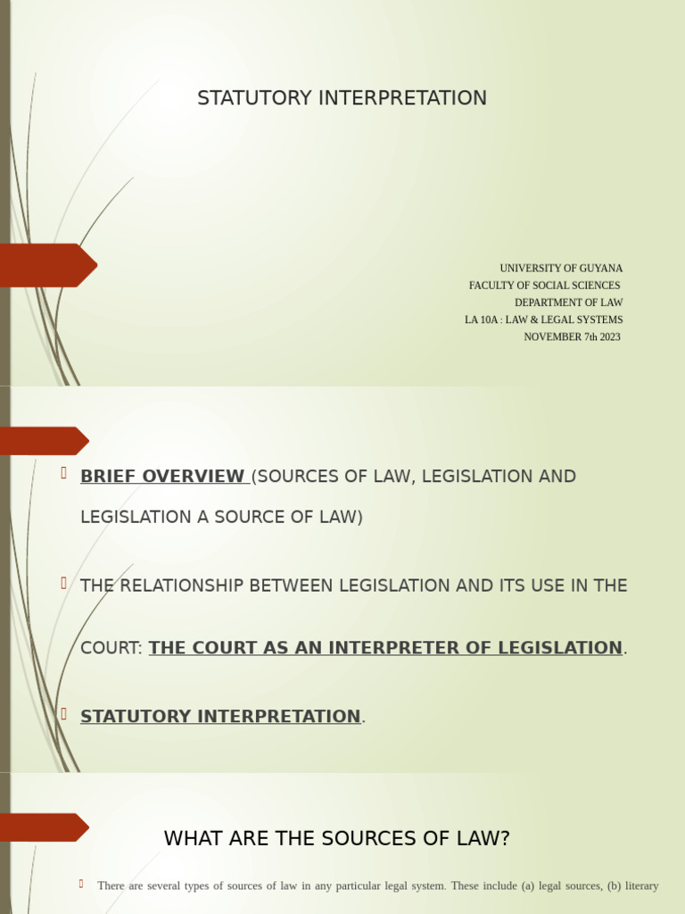 Understanding Statutory Interpretation | PDF | Statutory Interpretation ...