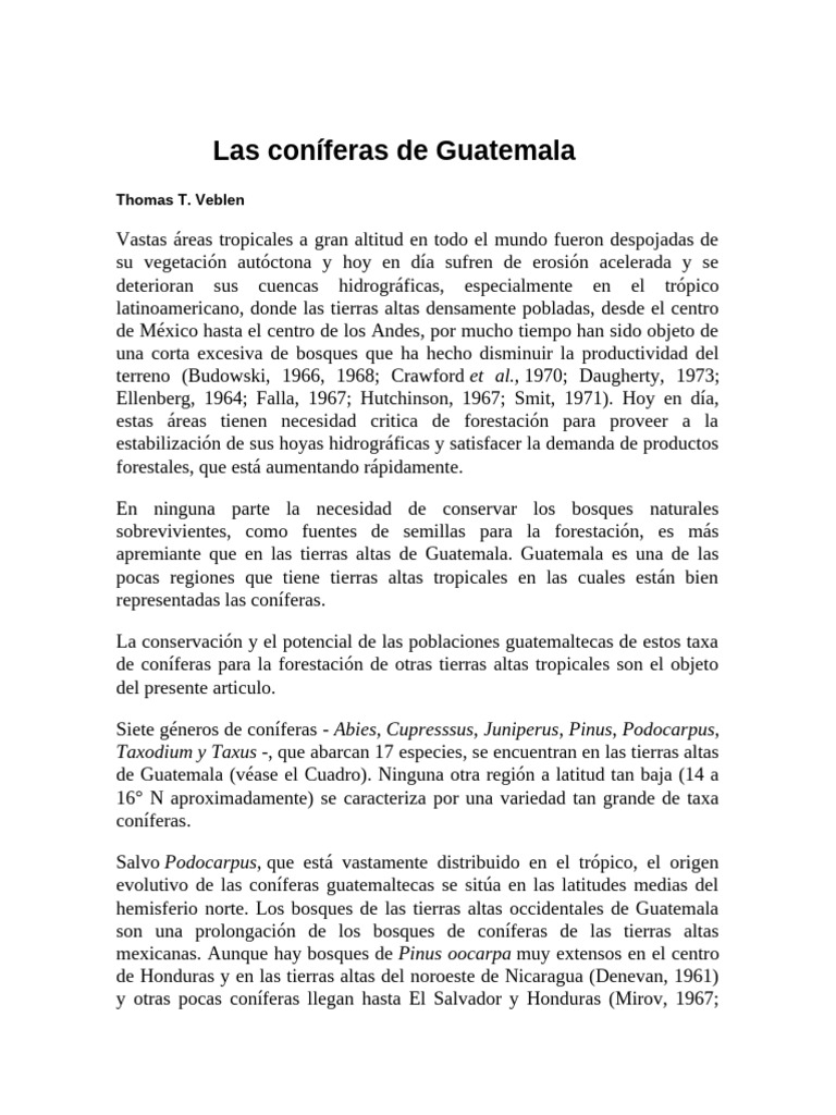 Las Coníferas de Guatemala 1 | PDF | Guatemala | Los bosques