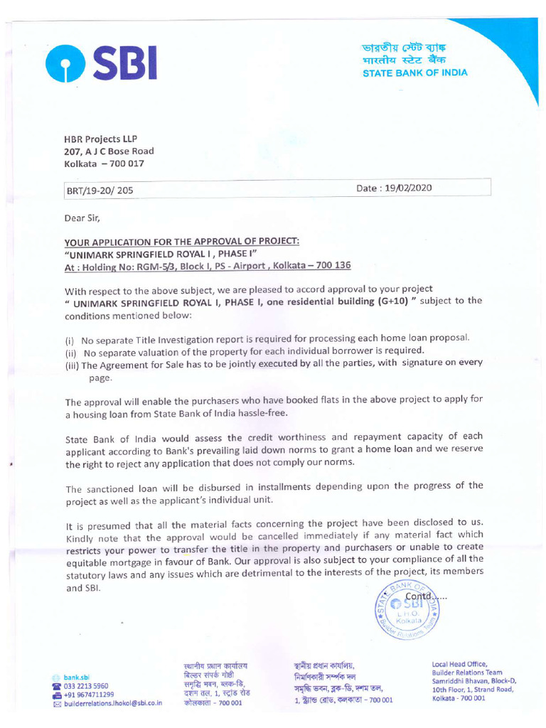 SBI Home Loan Sanction | PDF