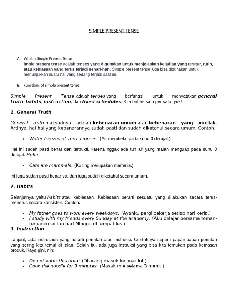 Materi Kls 7 Simple Present Tense | PDF