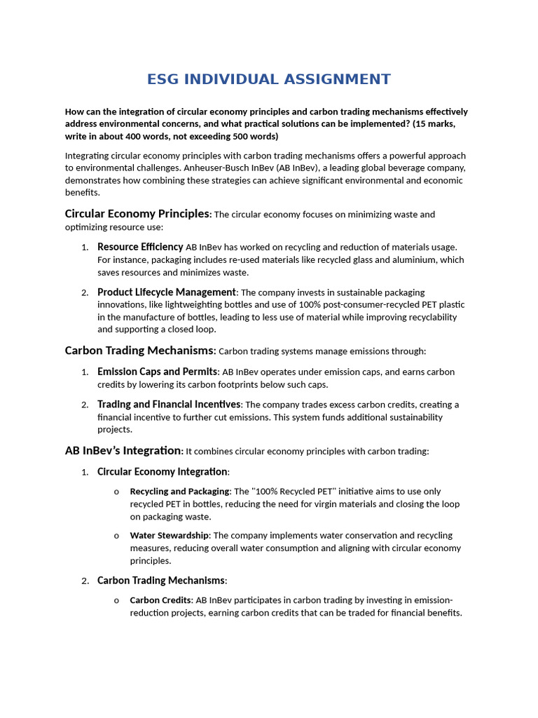 ESG | PDF | Emissions Trading | Sustainability