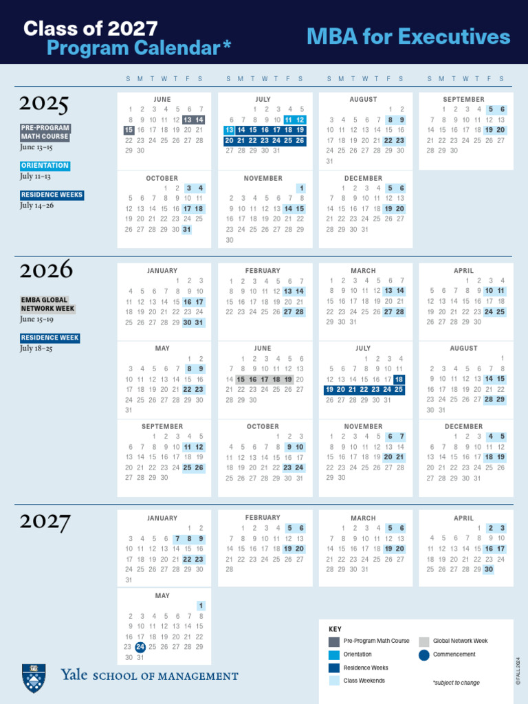 Class of 2027 Program Calendar | PDF