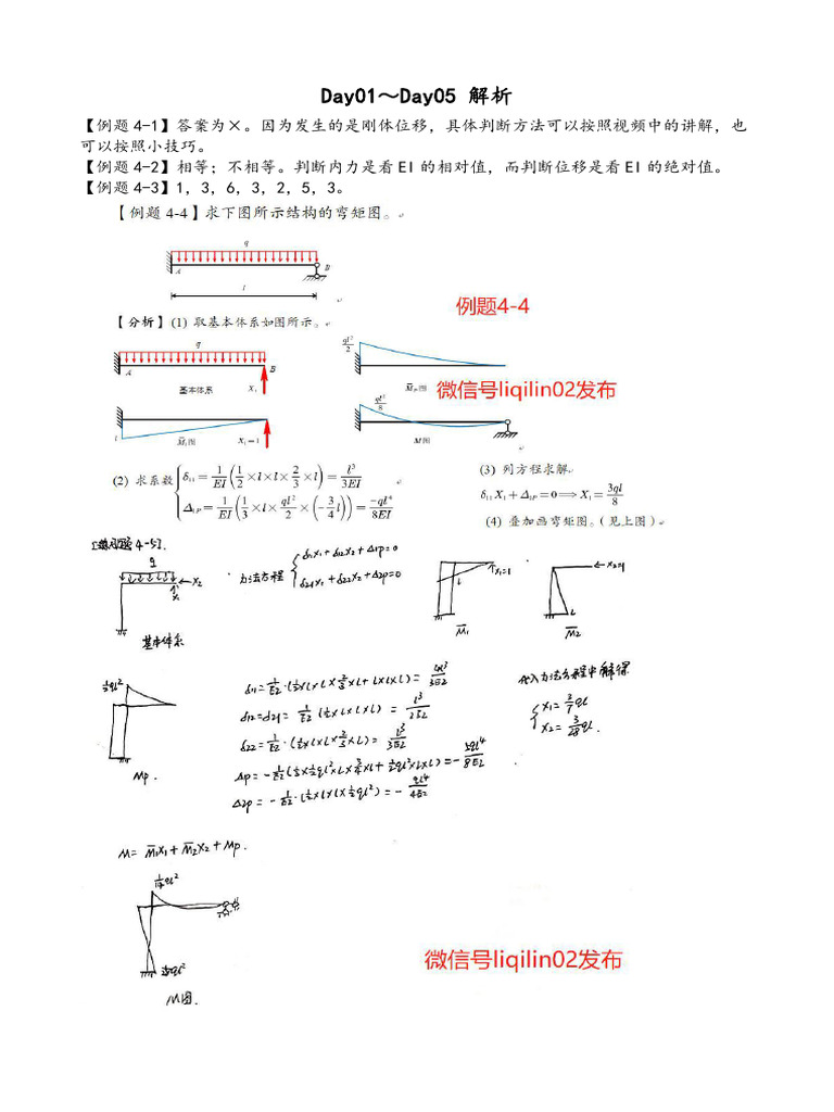 第4章 力法Day01~Day05 解析 | PDF