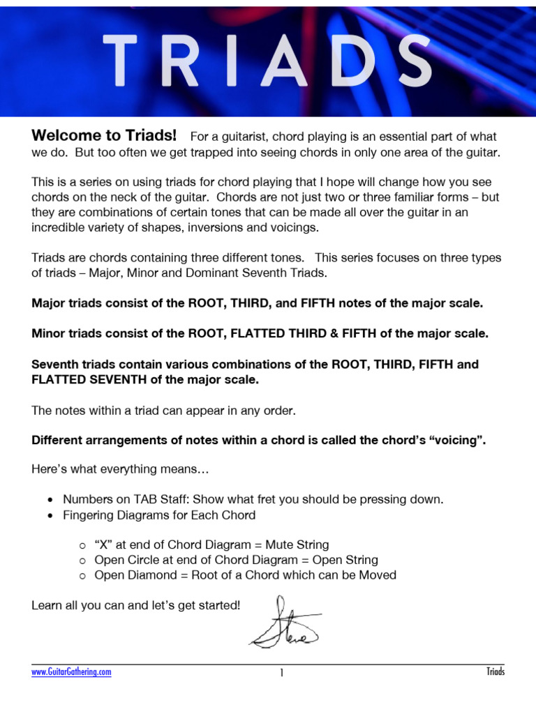 Triads Complete Book | PDF | Chord (Music) | Guitars