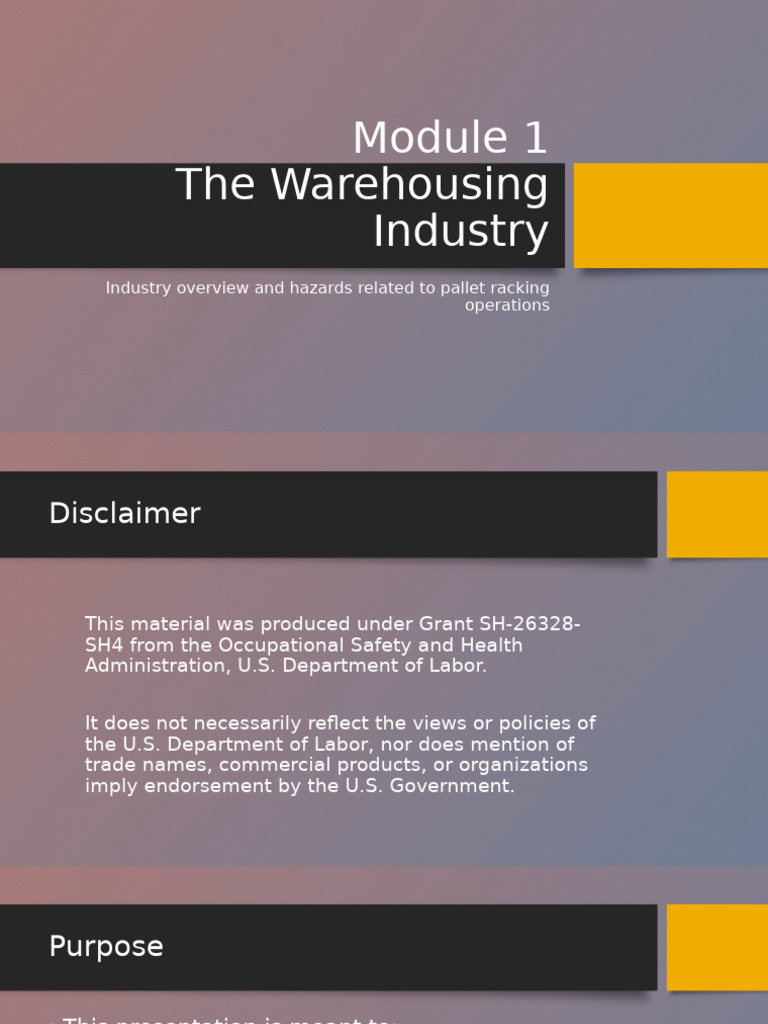 Fy14 sh-26328-sh4 Mod1Warehousing 0 | PDF | Occupational Safety And Health Administration ...