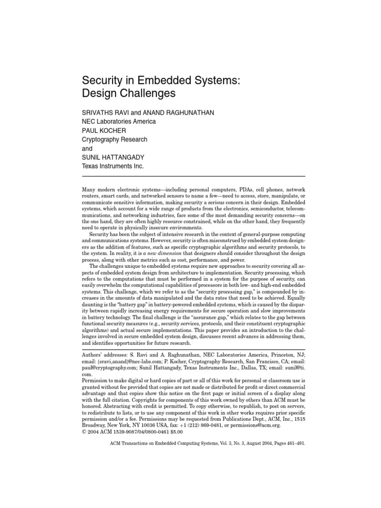 Security in Embedded System | PDF | Transport Layer Security | Key (Cryptography)