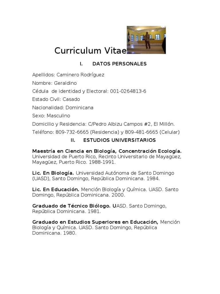 Curriculum Geraldino | PDF | República Dominicana | Puerto Rico