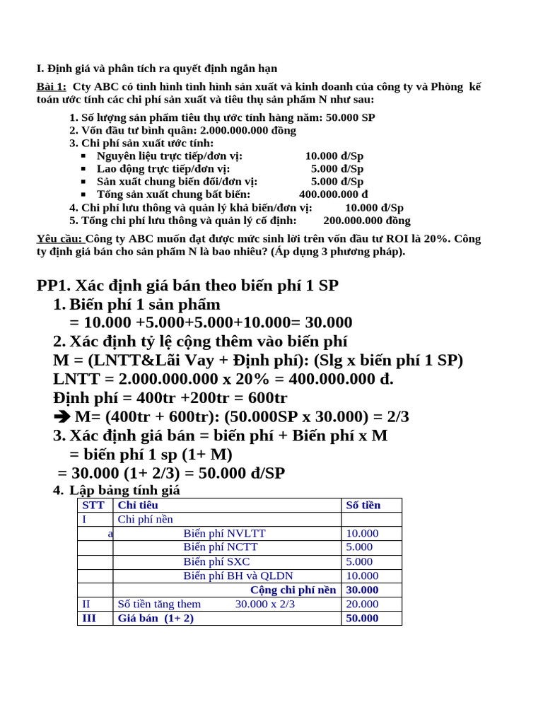 Bài tập KTQT 2 | PDF