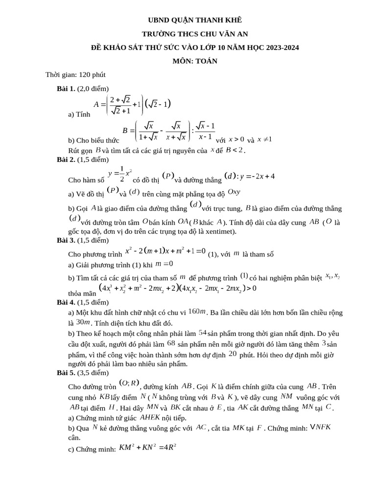 Trư NG THCS Chu Văn An | PDF