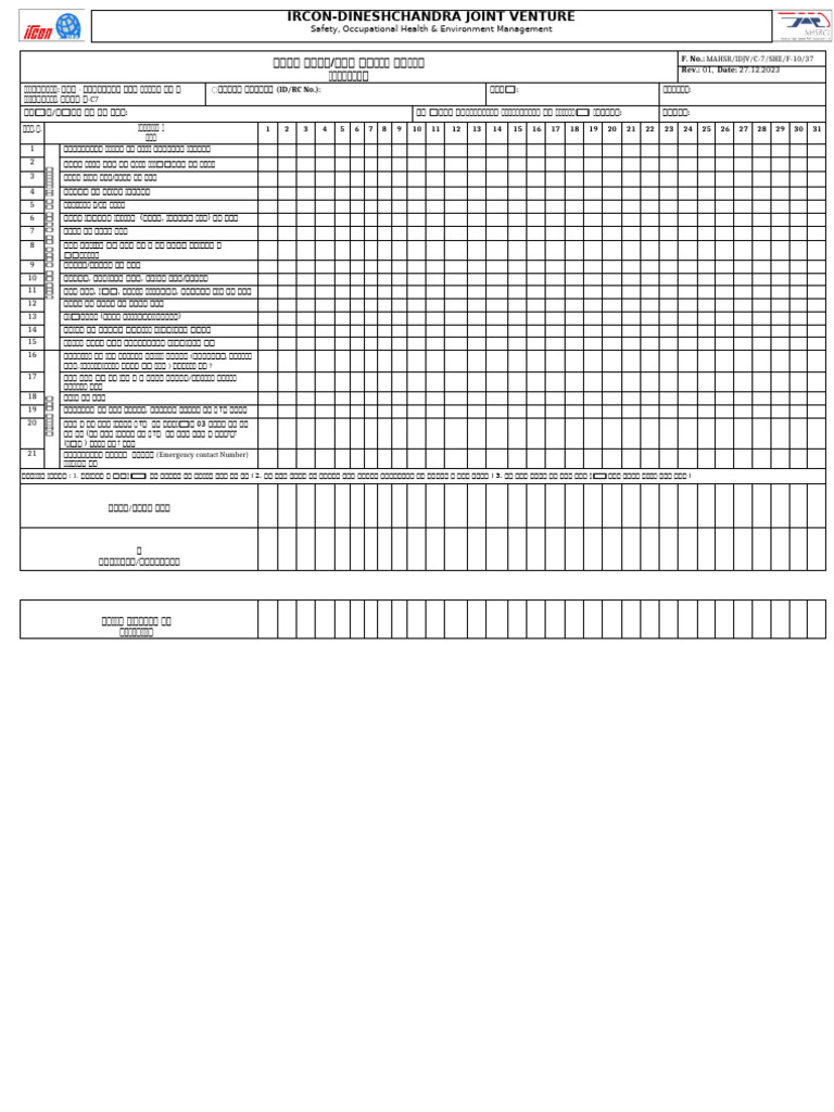 (F-10-37) Daily Cherry PickerMan Lift Inspection - R01, 27.12.2023 | PDF