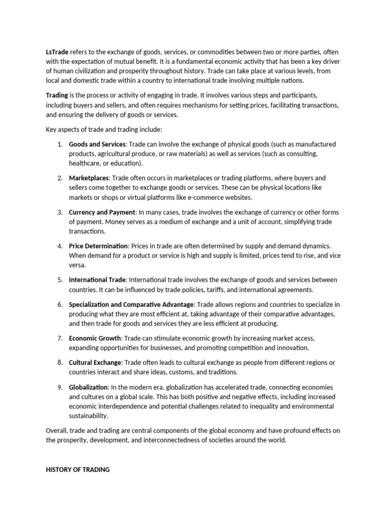 chapter-1-history-of-trading | PDF | Trade | Mesopotamia
