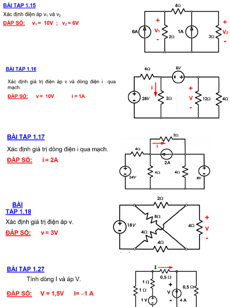 Bài tập giải mạch DC, AC | PDF