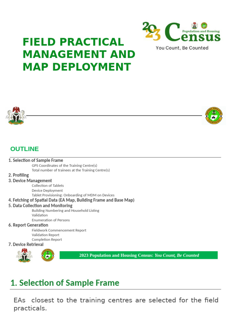 Field Practical Management and Map Deployment | PDF | Census | Computer ...