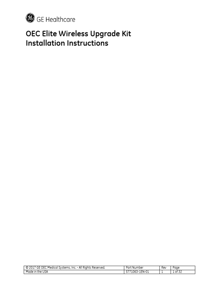 5771063-1EN-01 Rev 1 OEC Elite Wireless Upgrade Kit Installation ...