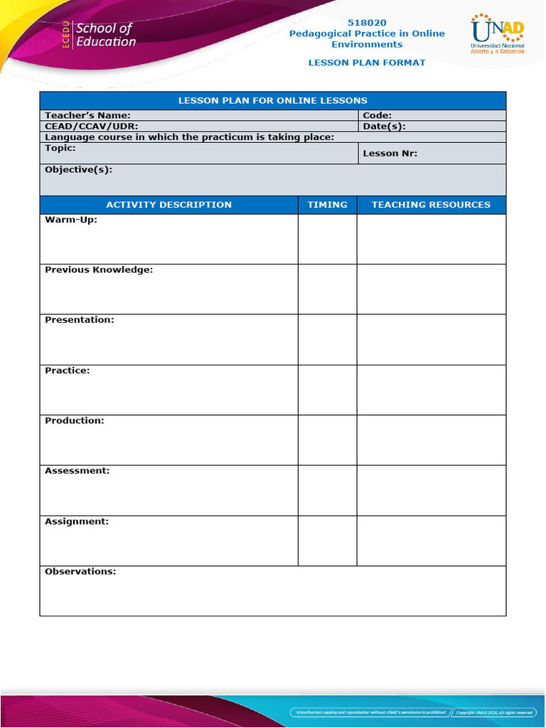 Lesson Plan Format | PDF