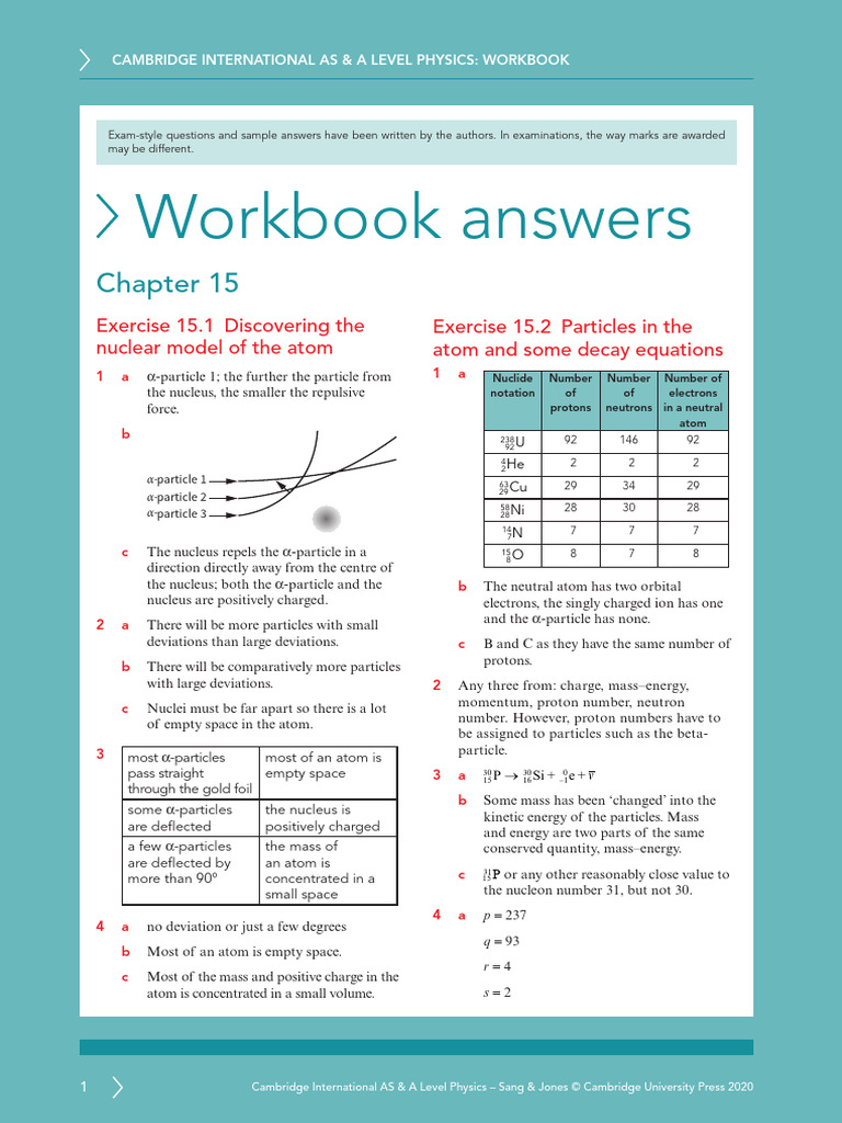 Exercise Answers 15 Asal Physics Wb | PDF | Atomic Nucleus | Atoms