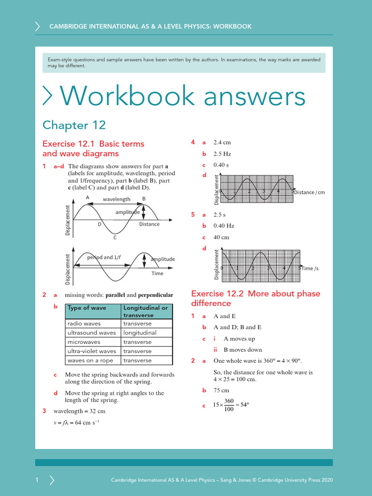 AS & A Level Physics Workbook | PDF | Waves | Wavelength
