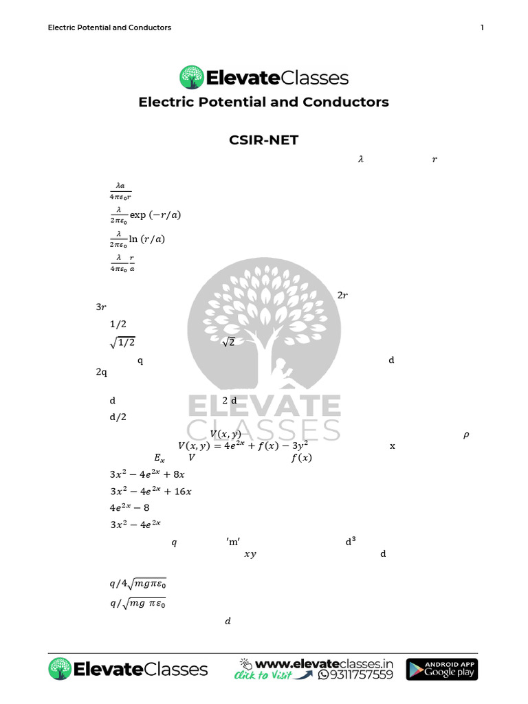 EMT II - Electric Potential and Conductors - 44223041 - 2024 - 10!09!13 - 12 | PDF | Electric ...