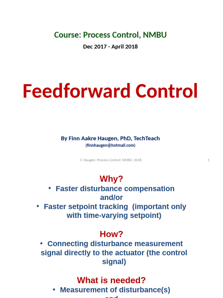 Feedforward Control - Process Control | PDF | Control Theory | Electronics