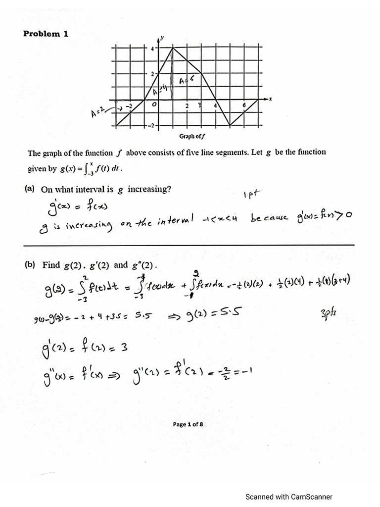 AP Calc Mock Exam 2 Answer Key | PDF
