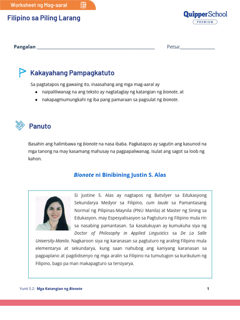 Bionote | PDF