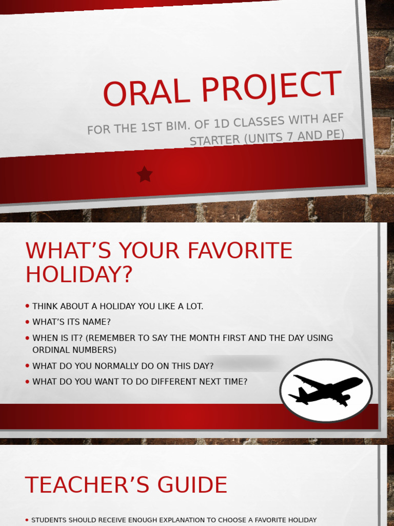 ORAL PROJECT - 1D - for both books | PDF