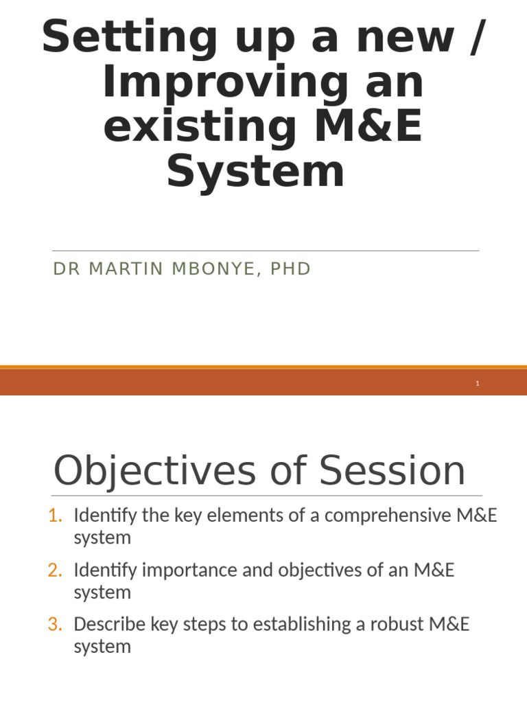 Establishing a Comprehensive M&E System | PDF | Evaluation | Capacity ...