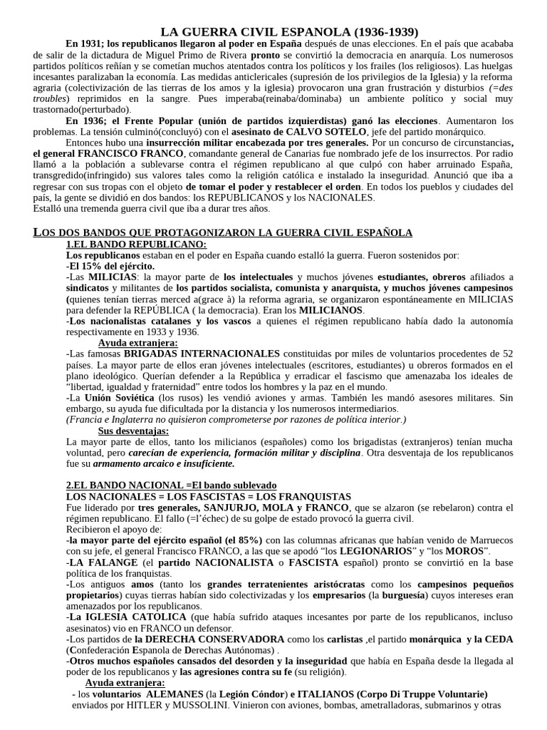La Guerra Civil Espanola 1936-1939 - 111315 2 | PDF | guerra civil ...