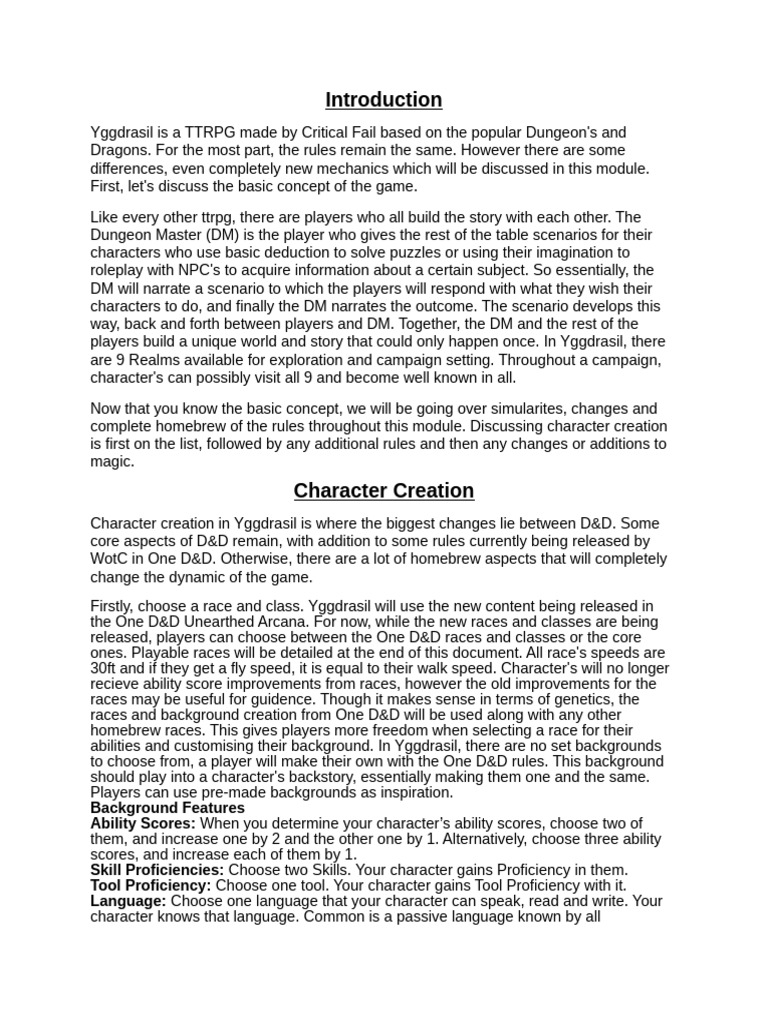 Basic Rules + Mechanics | PDF