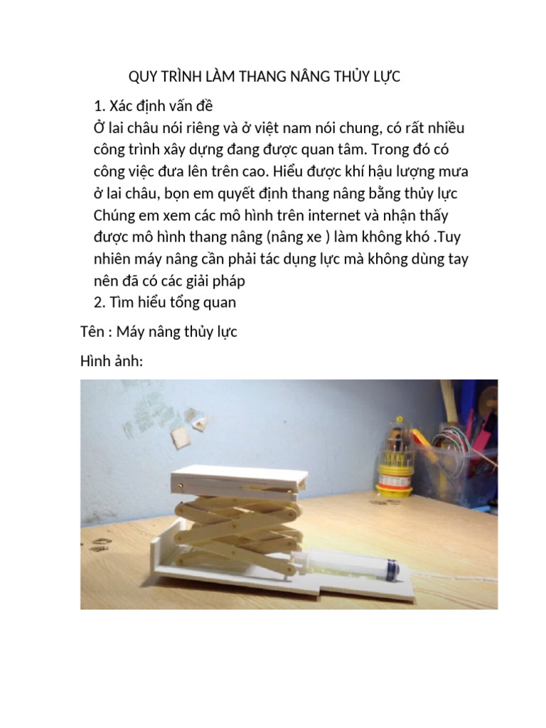 Quy Trình Làm Thang Nâng TH y L C | PDF