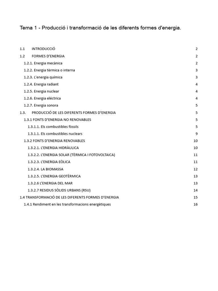 Tema1 Producció Energia | PDF