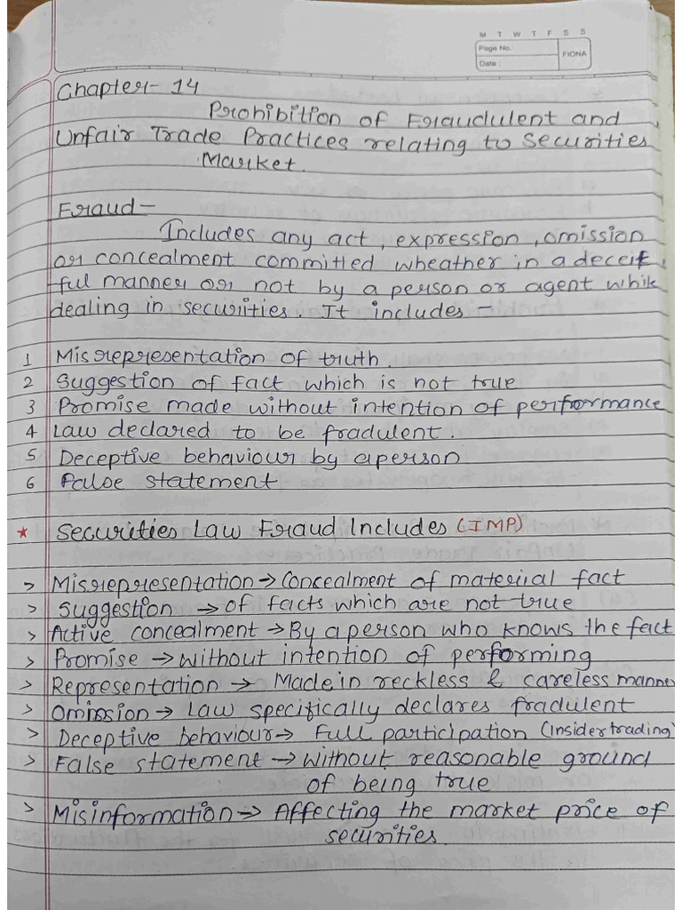 Chapter 14 Fraudulent & Unfair Trade Practice | PDF