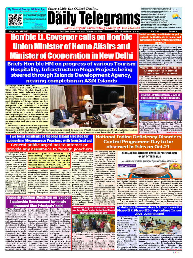 #The Daily Telegrams Oct 20 | PDF | Poaching | Crime & Violence