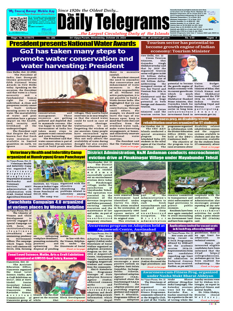 #The Daily Telegrams Oct 23 | PDF