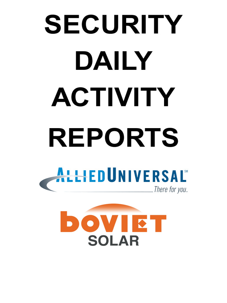 Security Daily Activity Logs | PDF