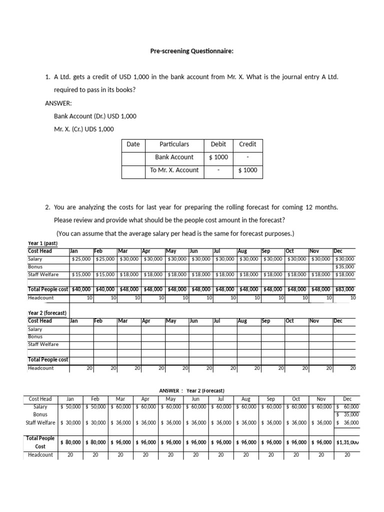 Pre Screening Questionnaire | PDF | Microsoft Excel | Computing